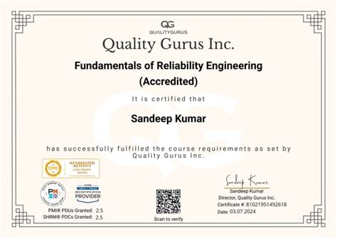 Fundamentals Of Reliability Engineering Accredited Online Training Quality Gurus