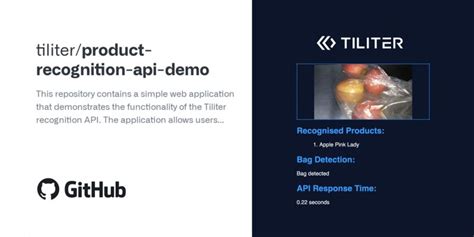 Tiliter On Linkedin Github Tiliterproduct Recognition Api Demo A