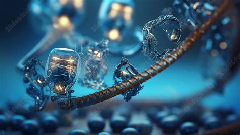 Nanotechnology At Work D Image Of Dna Repair By Nanobots Powerpoint Background For Free