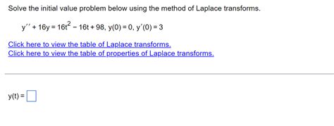 Solved Solve The Initial Value Problem Below Using The