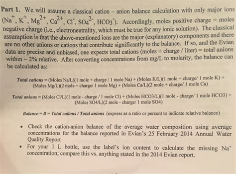 Solved Part 1 We Will Assume A Classical Cation Anion