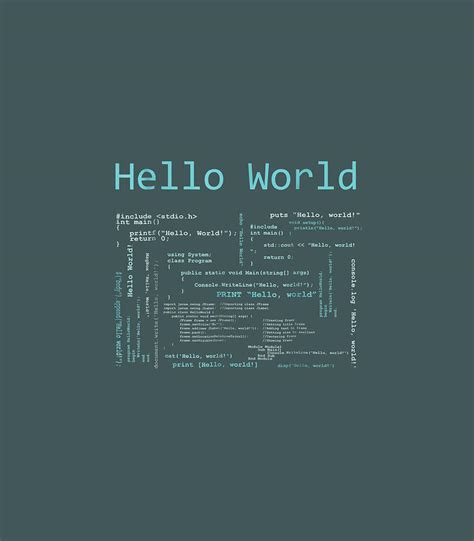 Hello World Computer Programming Languages Digital Art By Fahad Rexton Pixels
