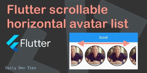 Flutter Scrollable Horizontal Avatar List Dev Community