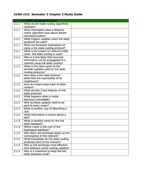 CCNA V3 0 Semester 3 Chapter 2 Study Guide