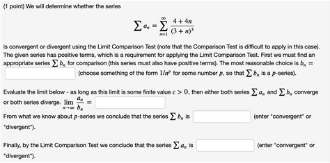 Solved Point We Will Determine Whether The Series Chegg Com