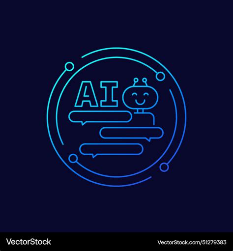 AI Chatbot Icon Linear Style Royalty Free Vector Image