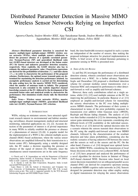 Pdf Distributed Parameter Detection In Massive Mimo Wireless Sensor