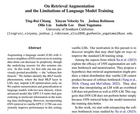 【llm 大模型】关于检索增强和语言模型训练的局限性 On Retrieval Augmentation And The