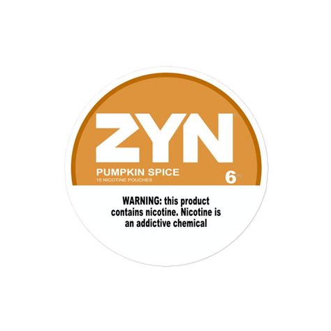 Zyn Pumpkin Spice Sticker Humorous Fall Flavor Halloween Zyn Etsy