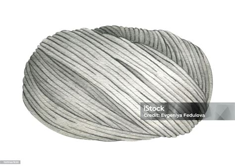 회색 원사 공 뜨개질용 실타래 손으로 그린 수채화 그림 격리 스티커 스크랩북 엽서 원사 또는 양모 상점 로고 및 배너용 공예에 대한 스톡 벡터 아트 및 기타 이미지 Istock
