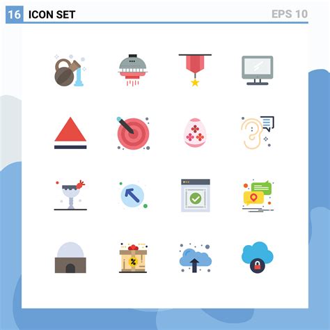 Group Of 16 Flat Colors Signs And Symbols For Eject Imac Decoration