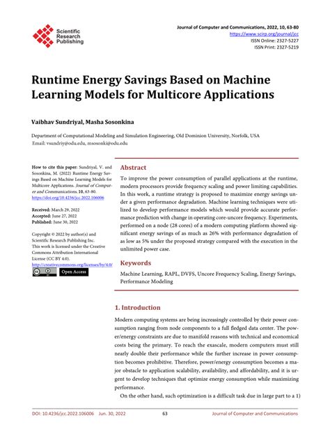 Pdf Runtime Energy Savings Based On Machine Learning Models For Multicore Applications