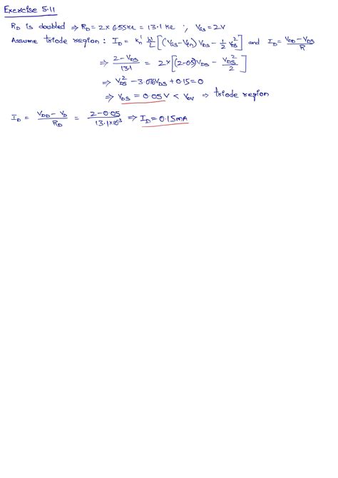 5 11 If in the circuit of Example 5 5 the value of RD is doubled to 13 1 kΩ find approximate