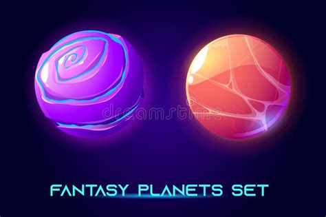 Fantastic Space Planets For Ui Galaxy Game Stock Vector Illustration Of Magic Nature 170811951