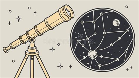 Telescope And Constellations Astronomy Science Equipment Vector Design Generative Ai Stock