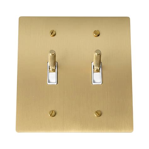 2 Gang Solid Brass Knurled Toggle Light Switch Getswitches