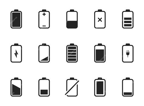 Premium Vector Set Of Battery Icons Battery Charge Level Indicators