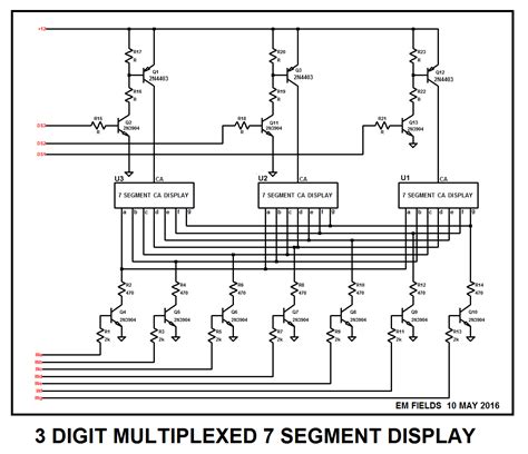 Segmentdisplay Driving Large Common Anode Seg LED With NPN Transistor And Arduino Worked