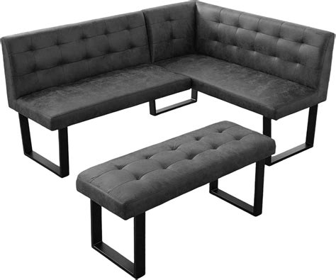 Hipihom Modern L Shaped Dining Bench Vintage Fabric