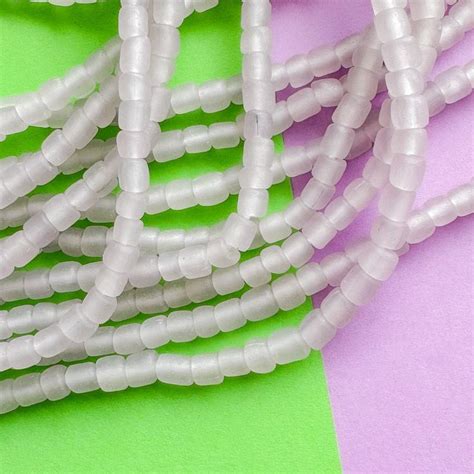 6mm Frosted Light Purple Java Glass Strand Handmade Glass Beads