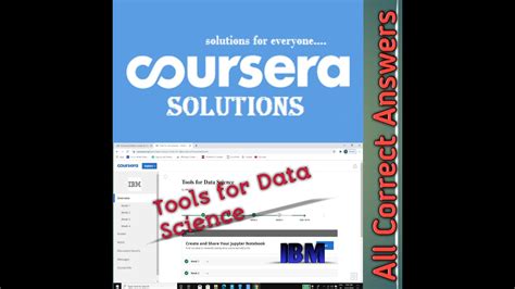 Coursera Answers Tools For Data Science Youtube