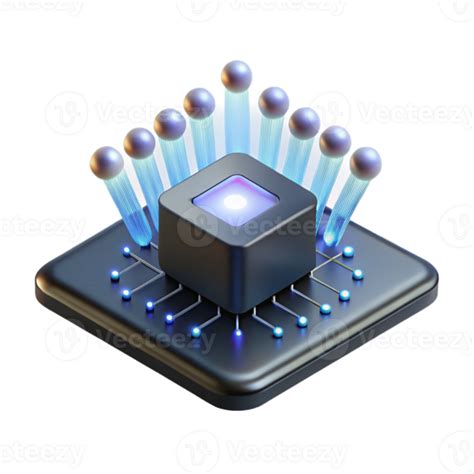 Impressive Artistic A Single Microchip Emitting Binary Code As Beams Of