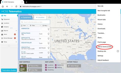How To Add Hcss Telematics To Home Screen Mobile