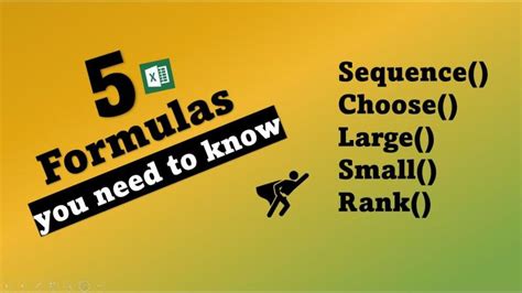 Excelvba Org On Linkedin 5 Formulas Which Will Make You Pro In Excel Sequence Choose Large