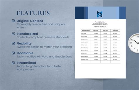 Working Hours Log Template In Word PDF Google Docs Download Template Net