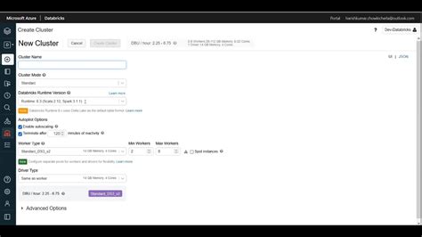 Azure Databricks Cluster Creation Pyspark Youtube