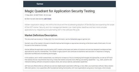 Gartner Magic Quadrant For Application Security Testing Free OpenText White Paper
