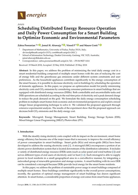 pdf scheduling distributed energy resource operation and daily power