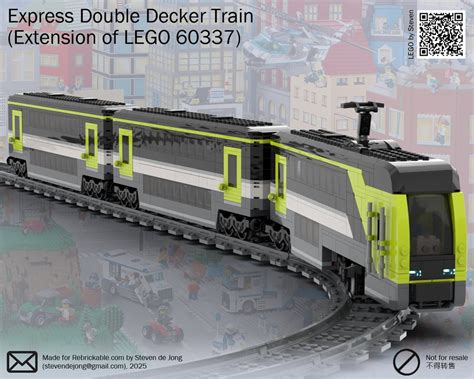 Lego Moc Express Passenger Train Double Decker Extension Of Lego Set