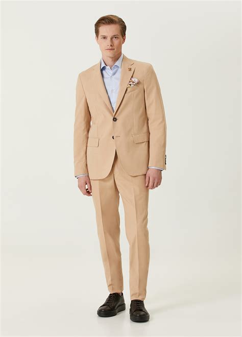 Pal Zileri Bej Kelebek Yaka Takım Bej