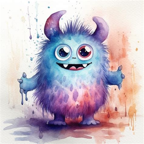 Premium Ai Image Cute Monster