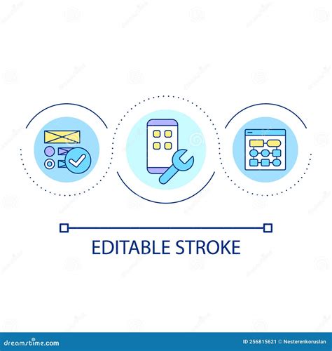 Mobile App Interface Building Loop Concept Icon Stock Vector Illustration Of Software Icon