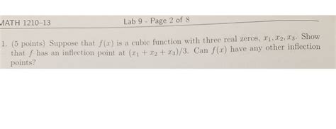 Solved Suppose That F X Is A Cubic Function With Three Real Chegg