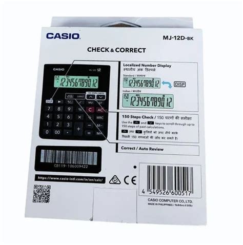Electronic Black Casio Mj 12d Bk Calculator At Rs 492 In Noida Id 2852615201948