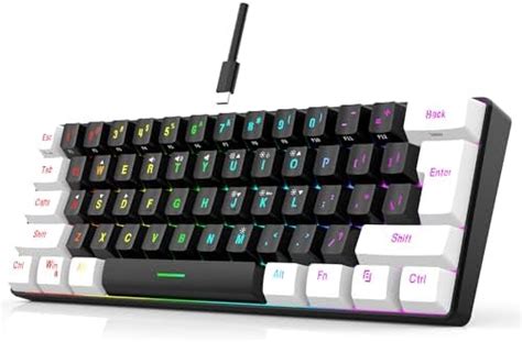 Amazon Com 7KEYS Wired 60 Gaming Keyboard Mini 60 Percent Keyboard RGB Keyboard Light Up 25