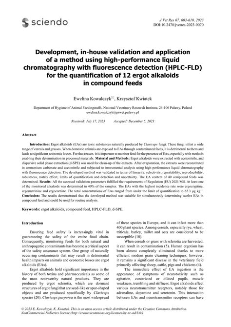 Pdf Development In House Validation And Application Of A Method