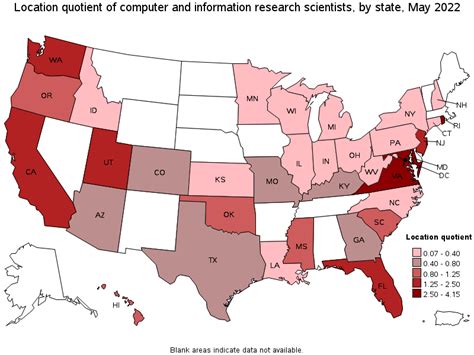 Map Of Location Quotient Of Computer And Information Research