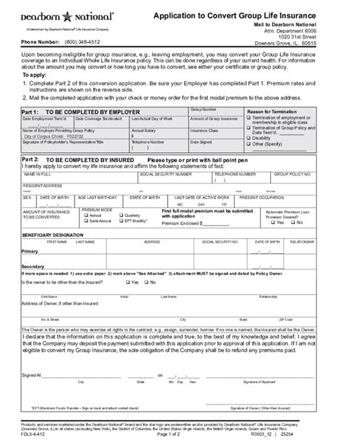 Fillable Online Dearborn National Death Claim Form Fax Email Print Pdffiller