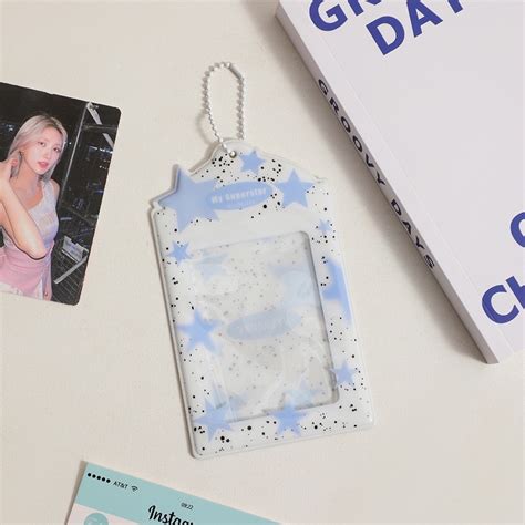 卷卷熊の卡套 現貨 悠遊卡卡套 小卡卡套 Ins韓版學生pvc潑墨星星透明卡套三寸小卡咕卡套少女 蝦皮購物