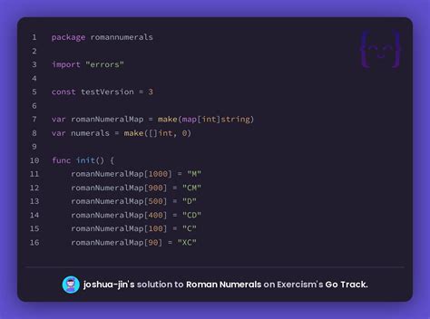 joshua jin s solution for roman numerals in go on exercism