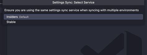 Stable Version VSCode SettingSync Support Using Insiders Version Service Issue