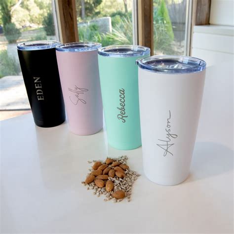 Personalised Travel Mug 590ml Custom Engraved Insulated Coffee Cup In