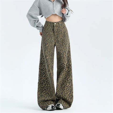 Женские леопардовые джинсы Yeqedu Aliexpress