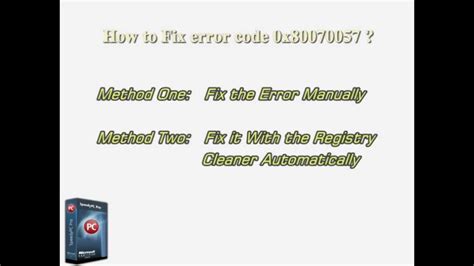 How To Fix Error Code 0x80070057 Easily Youtube