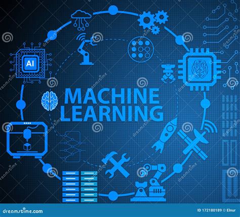 machine learning computing concept of modern it technology stock illustration illustration of