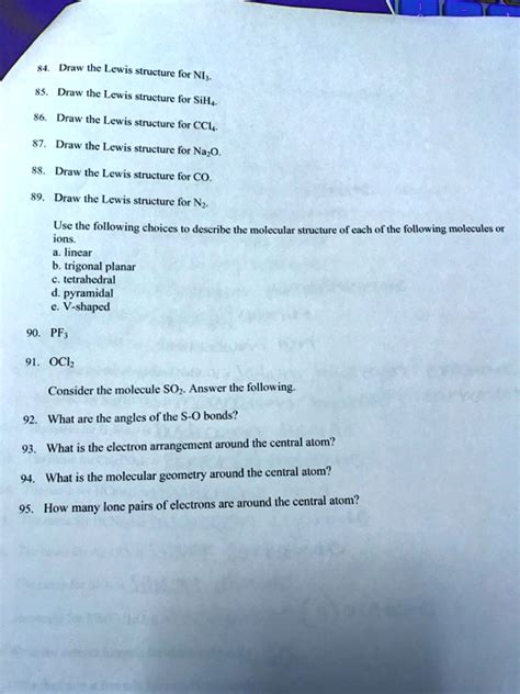 84 Draw The Lewis Structure For Ni3 85 Draw The Lewis Structure For